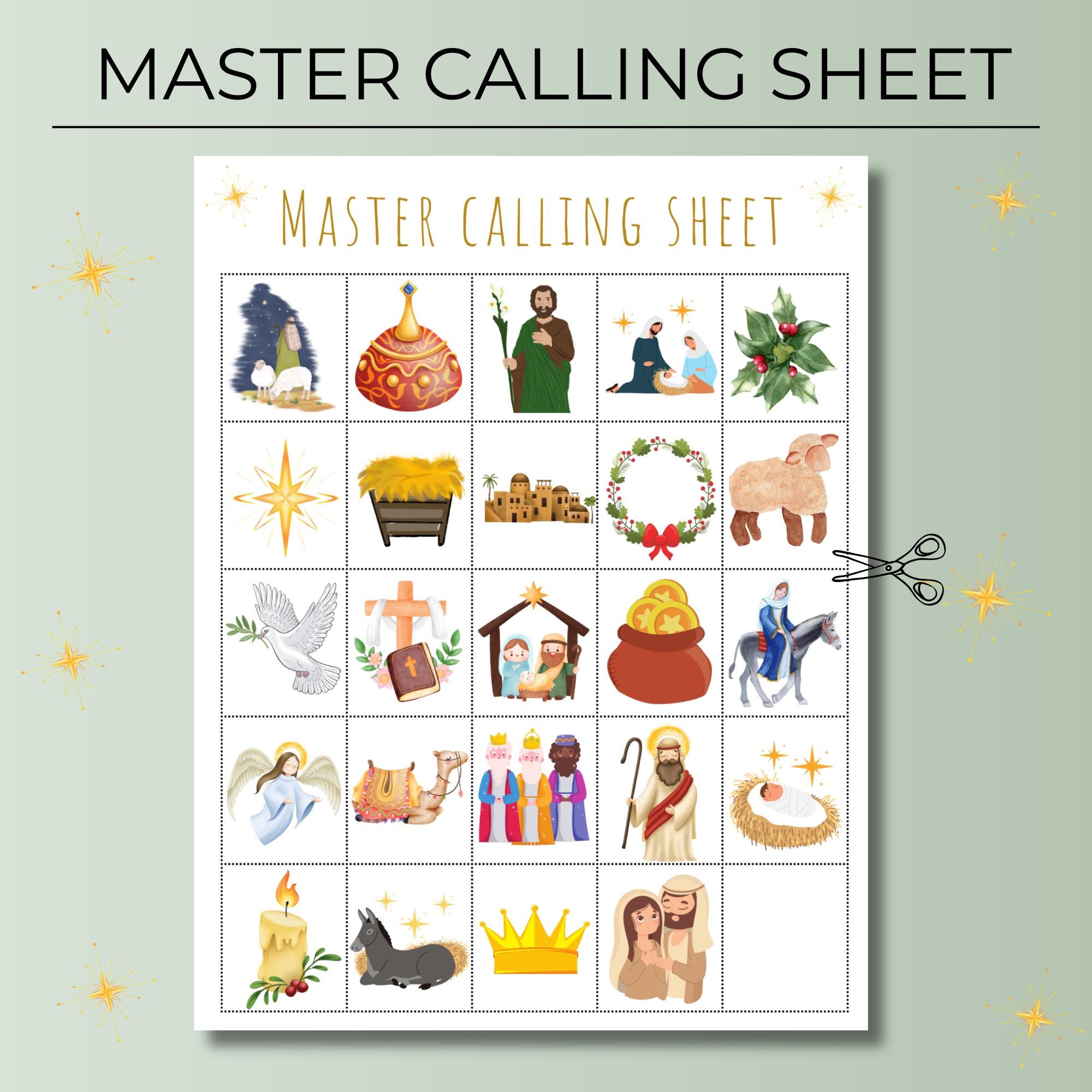 Nativity Bingo, Printable Christmas Bingo, Christian Games, Holy Week ...