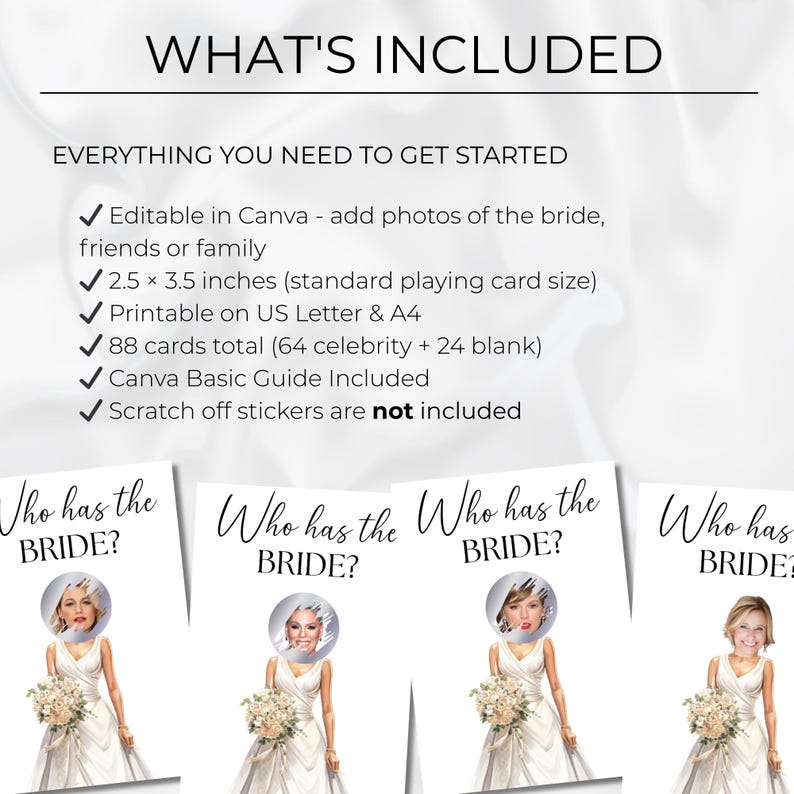Who Has the Bride Scratch off Game, Printable Bridal Shower ...