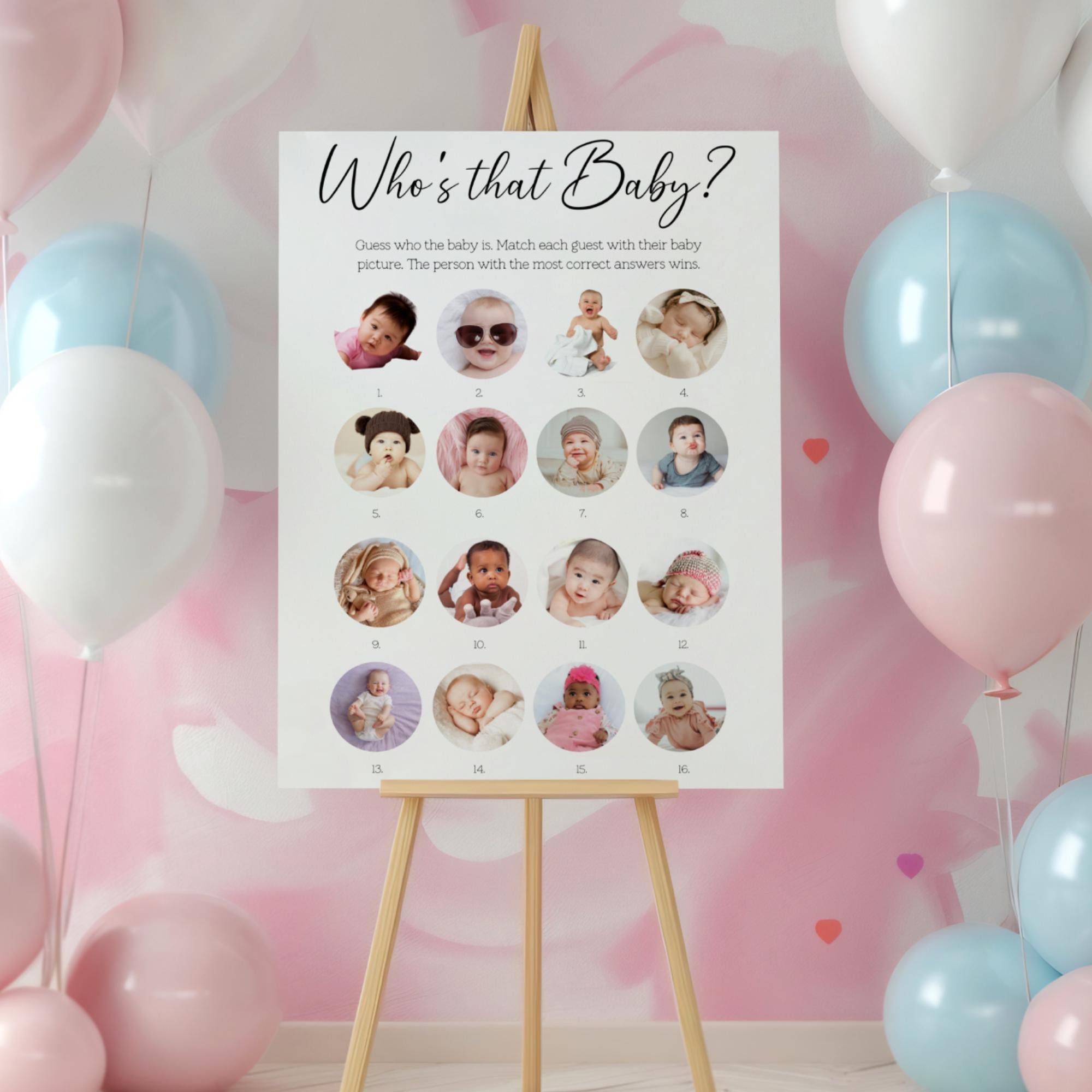 Guess the Baby Photo Game Template, Editable Baby Shower Game, Fun ...