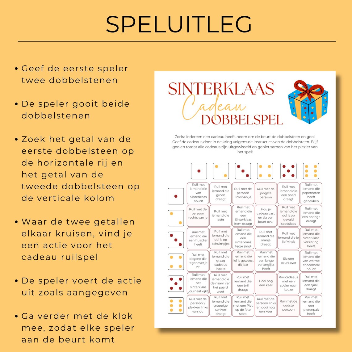 Sinterklaas Gift Exchange Dice Game, Sinterklaas Games for Children ...