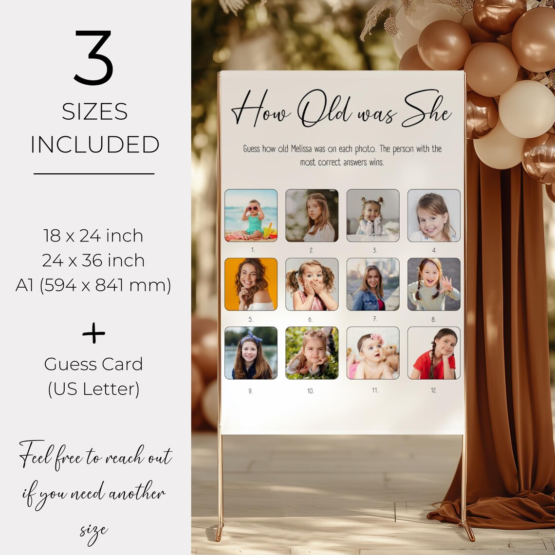 How Old Was She Bridal Shower Game, Printable Guess the Age Activity ...