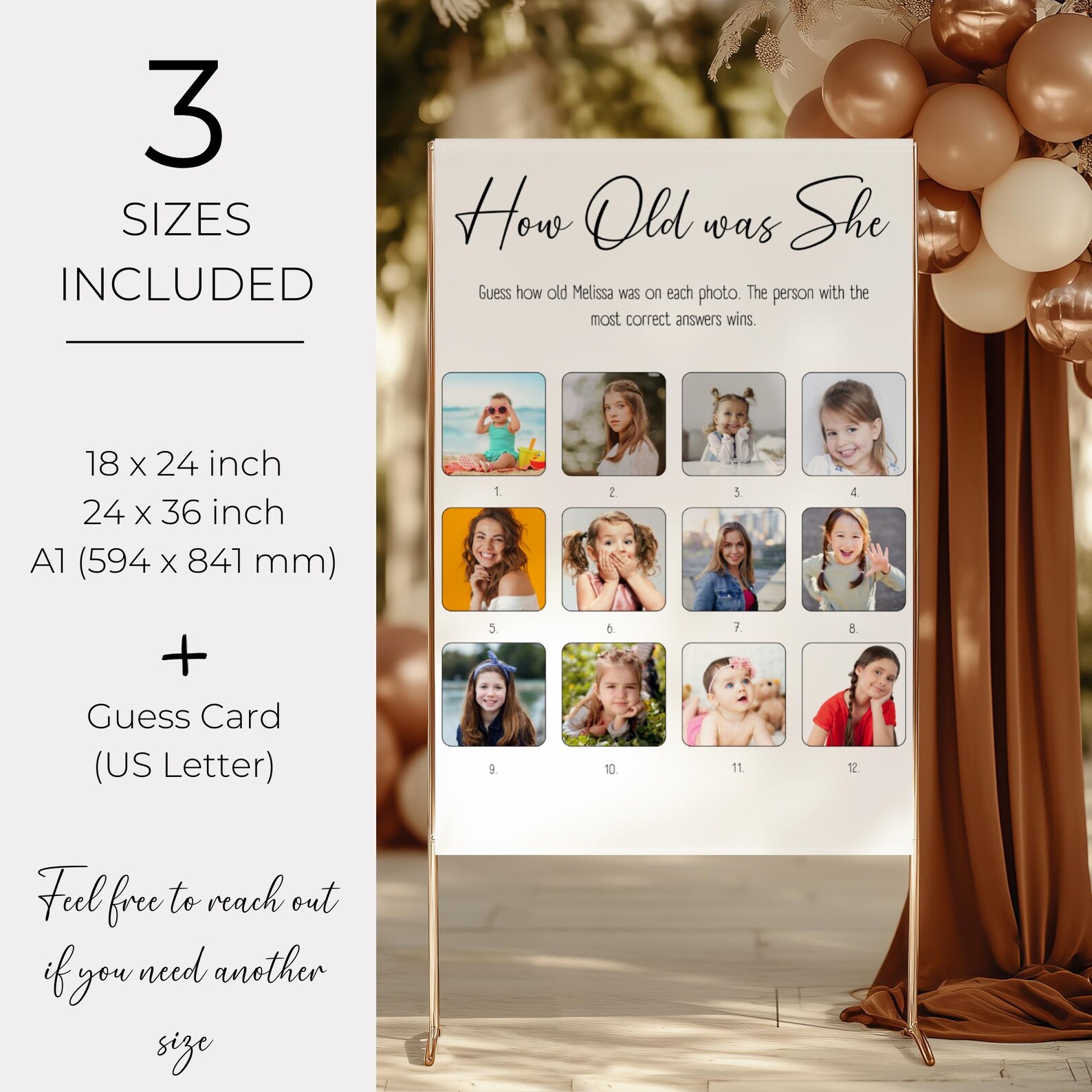 How Old Was She Bridal Shower Game, Printable Guess the Age Activity ...