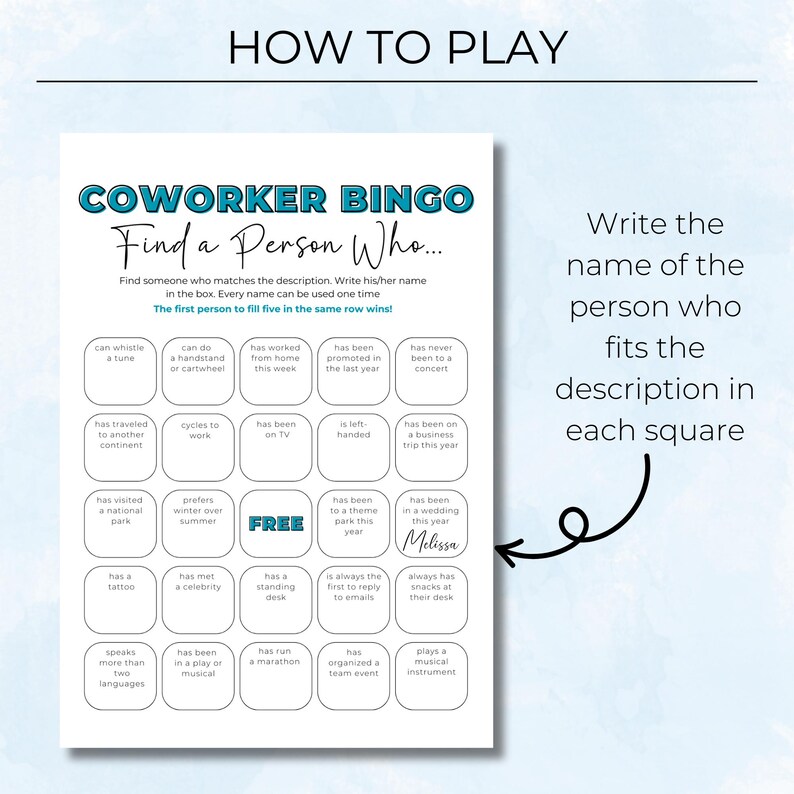 Coworker Bingo, 200 Cards, Printable Team Building Game, Office ...