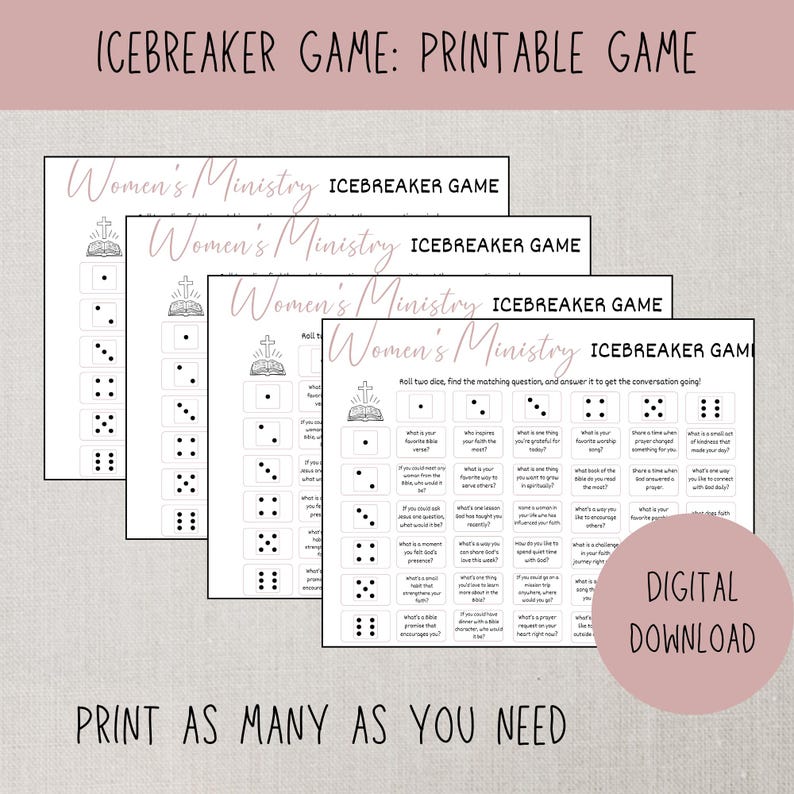 Womens Ministry Icebreaker Game, Fun Printable for Bible Study, Womens ...