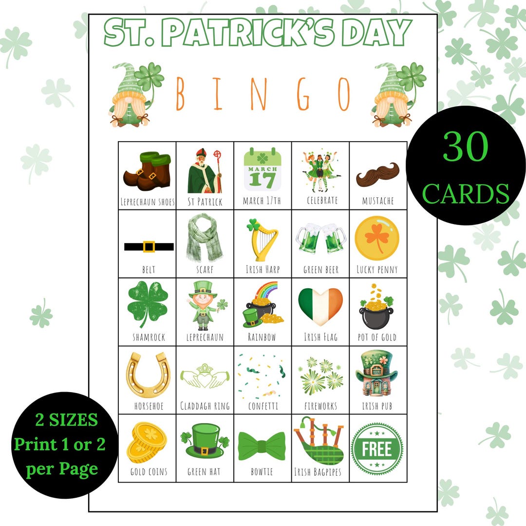 St Patty Day Bingo - Printable Bingo Game, Fun St. Patrick’s Day ...