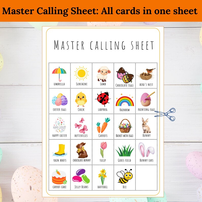 Easter Bingo, 30 Printable Easter Bingo Cards, Fun Easter Party Game ...