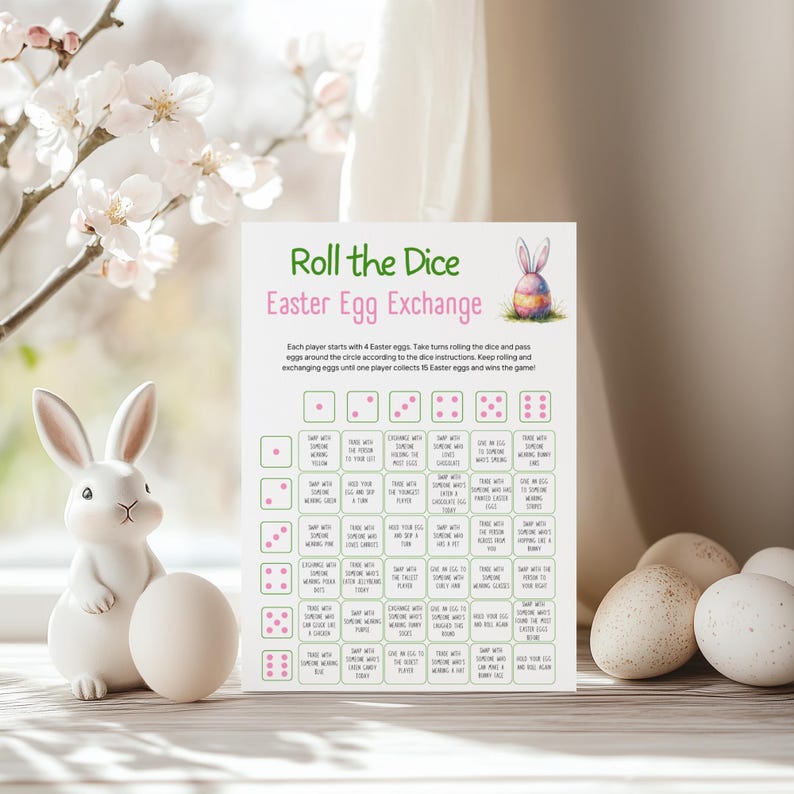 Easter Egg Exchange Dice Game, Printable Easter Game for Family Fun ...