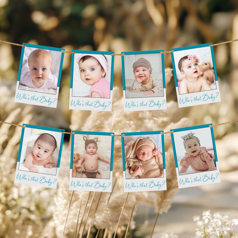 Guess the Baby Photo Game Template, Fun Gender Neutral Baby Shower Game ...
