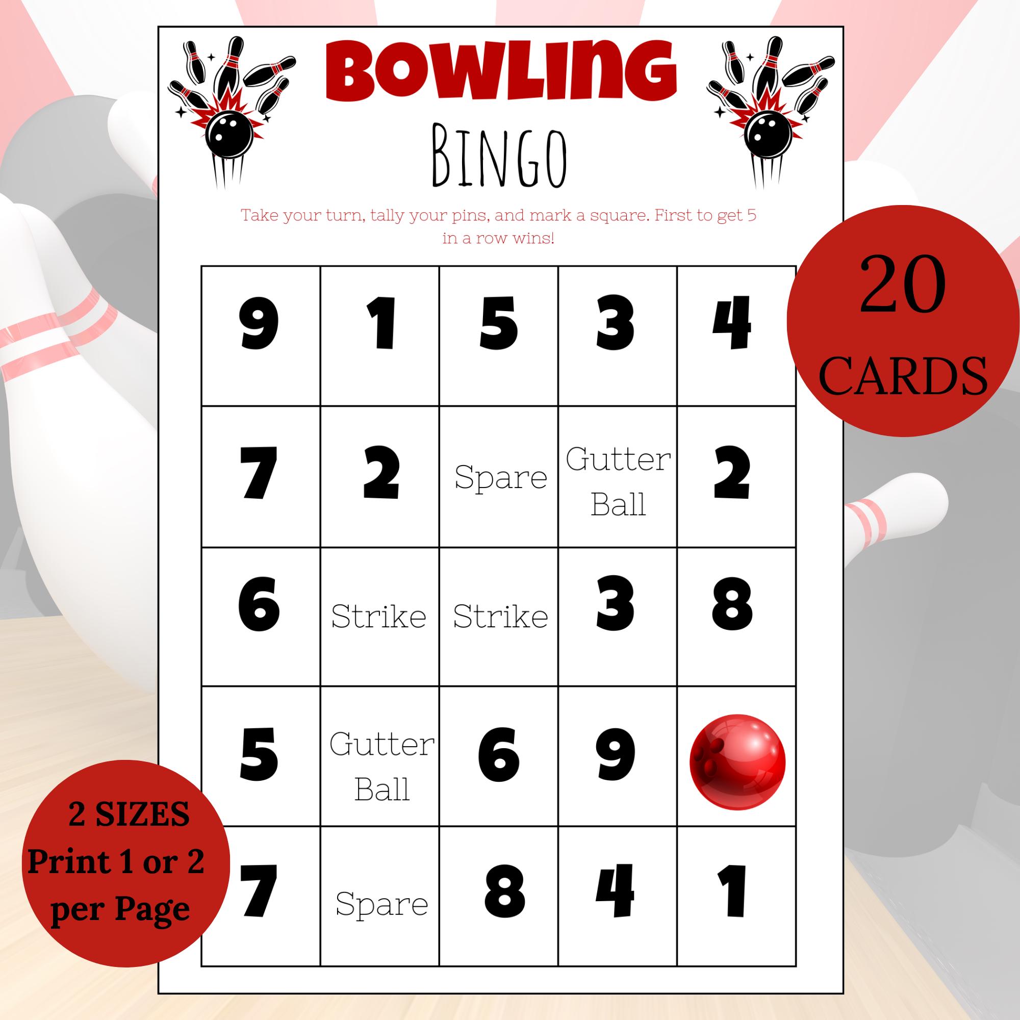 Bowling Bingo Cards, Fun Printable Game for Kids, Perfect for Bowling ...