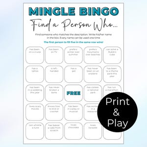 Mix and Mingle Bingo, Get to Know You Questions, Find Someone Who, Ice ...