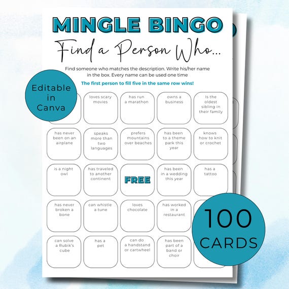 Bingo Cards For 100 People