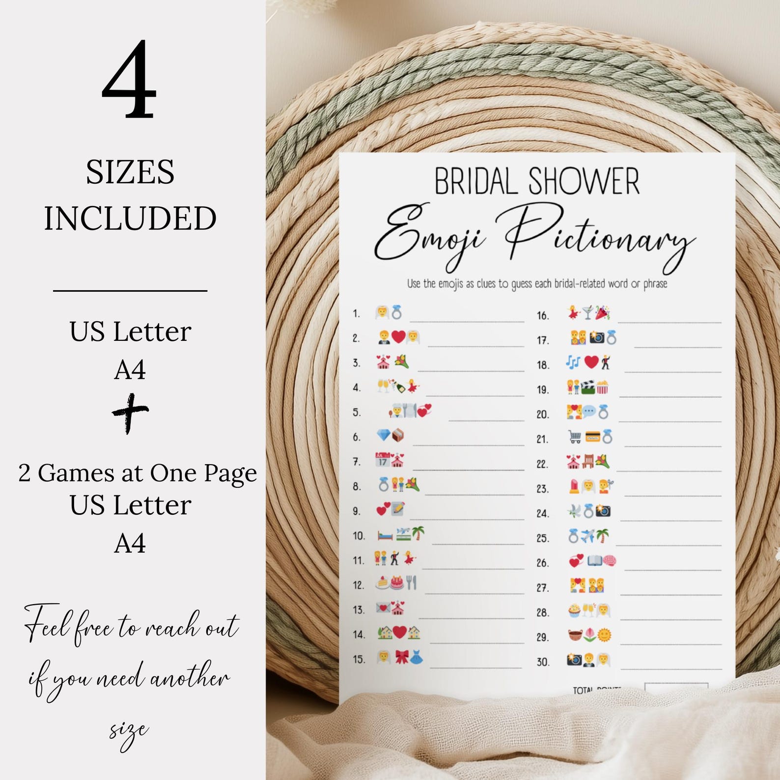 Bridal Emoji Pictionary Game, Fun Bridal Shower Printable, Wedding ...