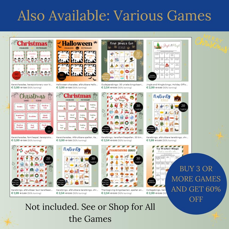 Christmas Left Right Story Game - Printable Holiday Fun for Yankee Swap ...