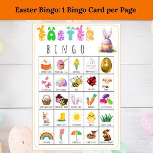 Easter Bingo Set, 60 Printable Cards for Kids, Fun Holiday Game ...