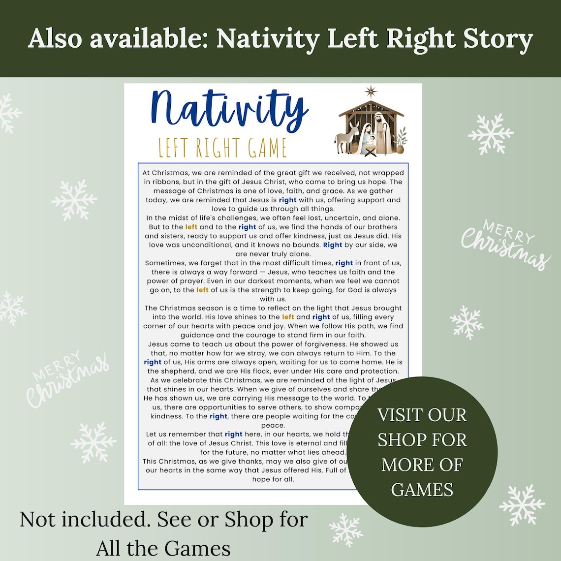 Left Right Poem - Fun Printable Christmas Gift Exchange Game for ...