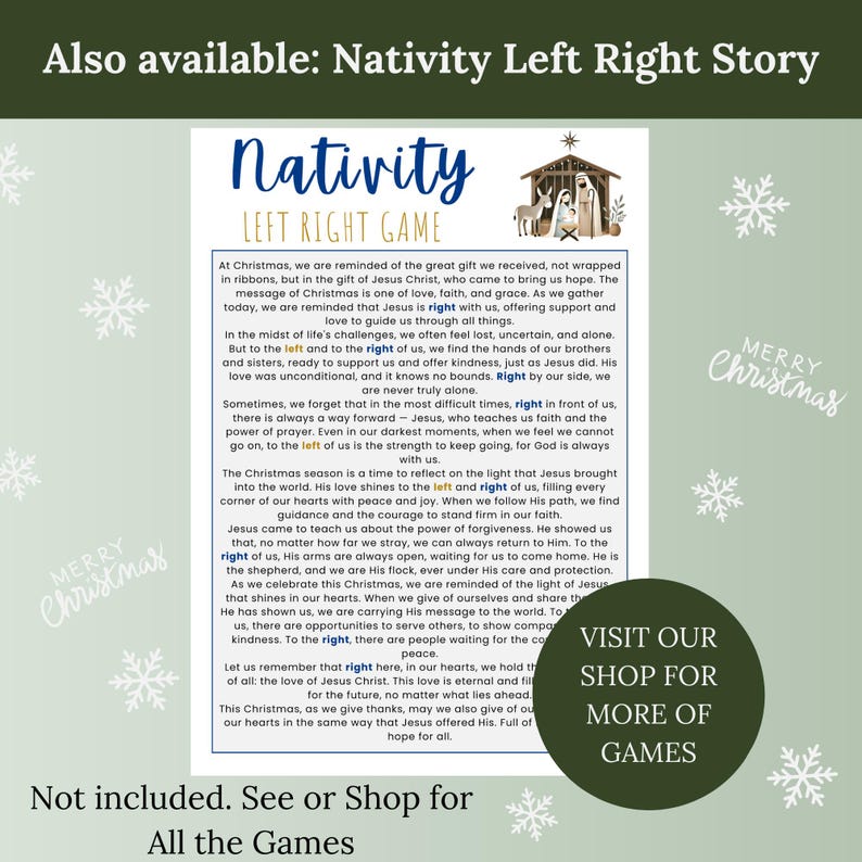 Left Right Poem - Fun Printable Christmas Gift Exchange Game for ...