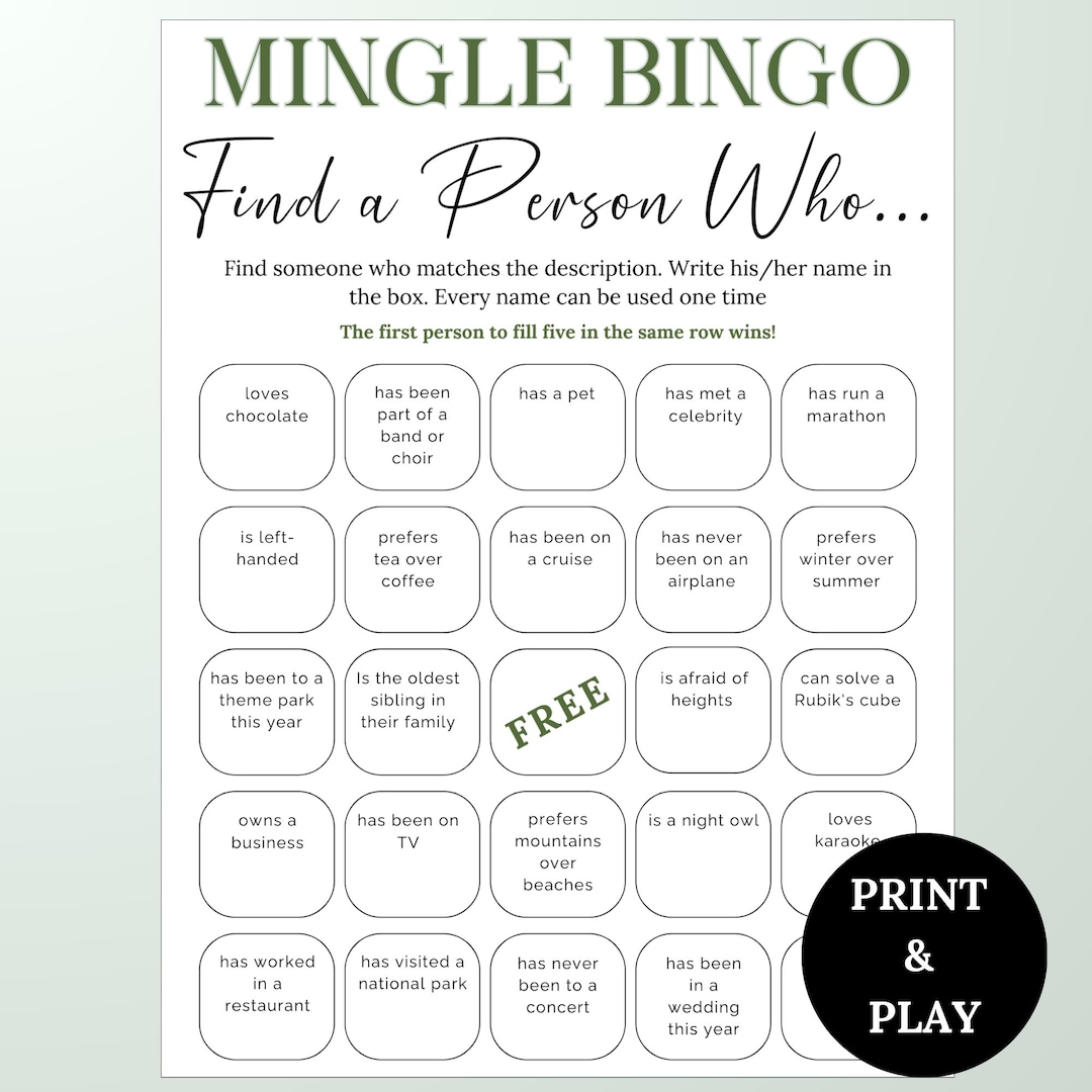 Getting to Know You Bingo, Fun Icebreaker Game for Office Parties, Team ...