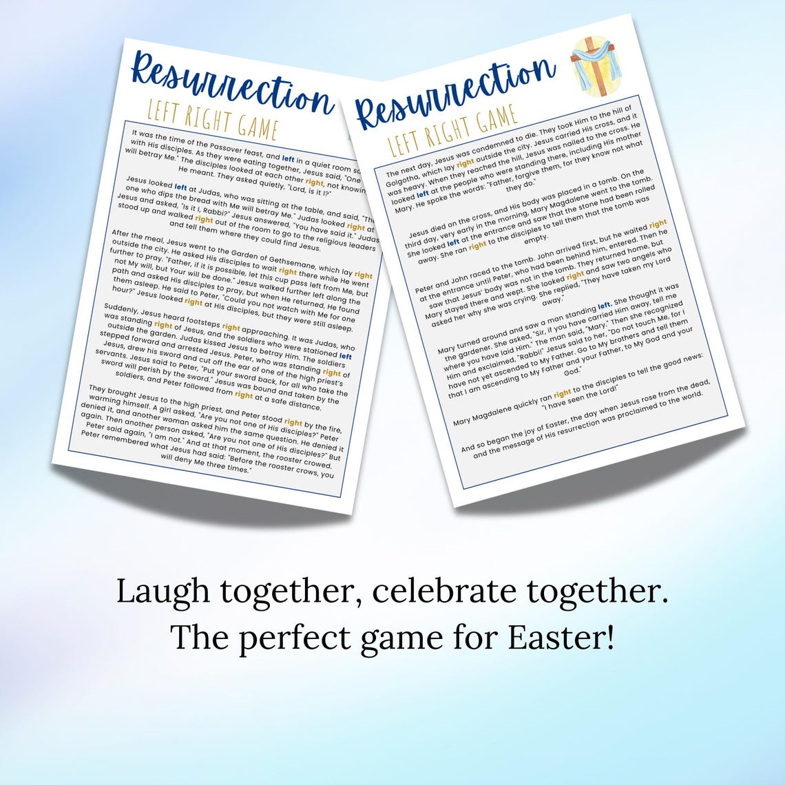 Left Right Easter Game, Printable Bible Activity, Fun Family ...