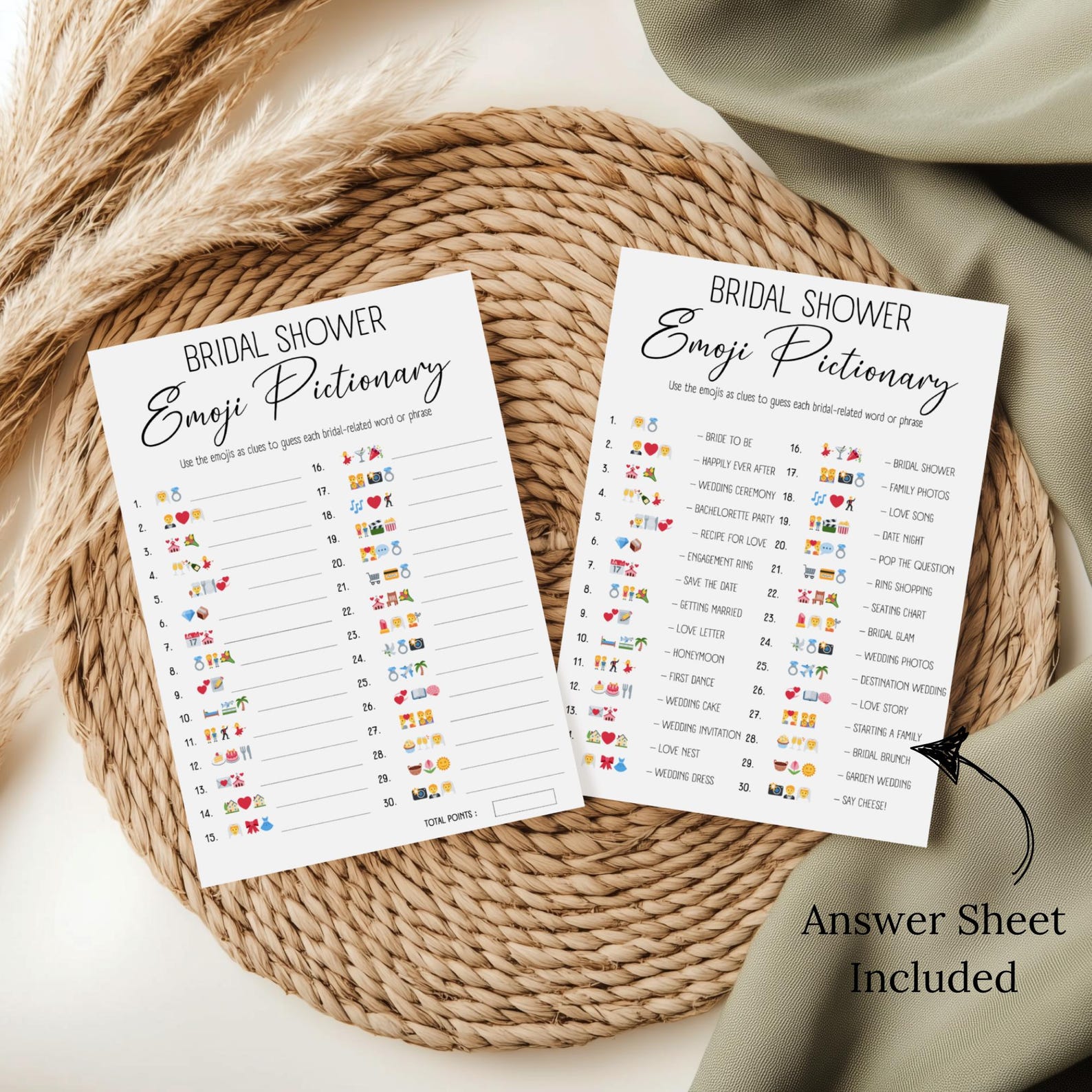 Bridal Emoji Pictionary Game, Fun Bridal Shower Printable, Wedding ...