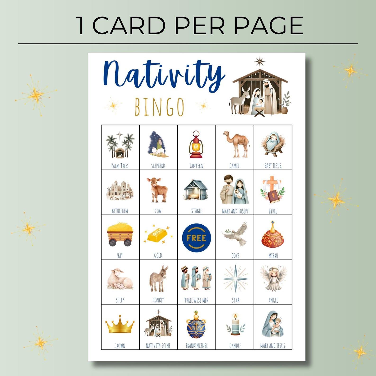 Nativity Bingo Game, 30 Printable Cards, Perfect for Church, Bible ...