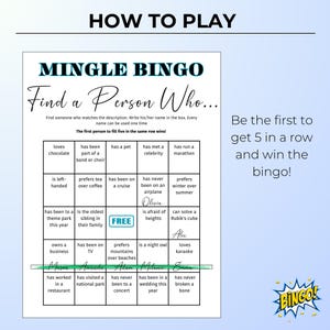 Mix and Mingle Bingo, Get to Know You Questions, Find Someone Who, Ice ...