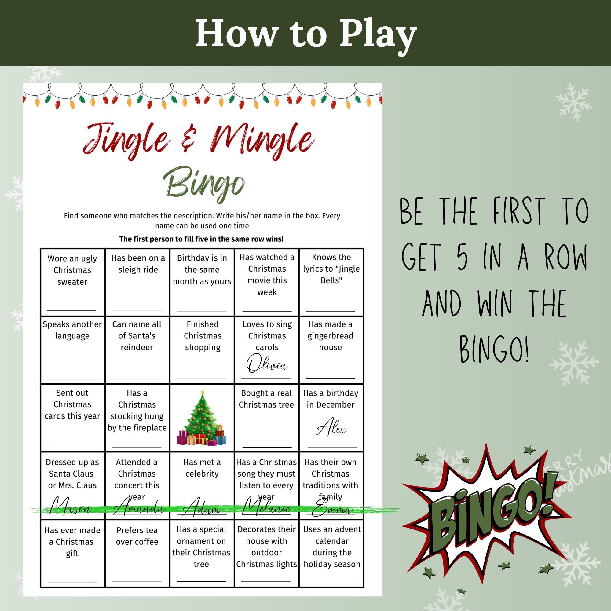 Editable Jingle Mingle Bingo, Find Someone Who Ice Breaker Game, Mix ...