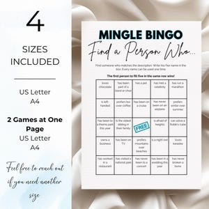 Editable Mix and Mingle Bingo - Printable Ice Breaker Game With Get to ...