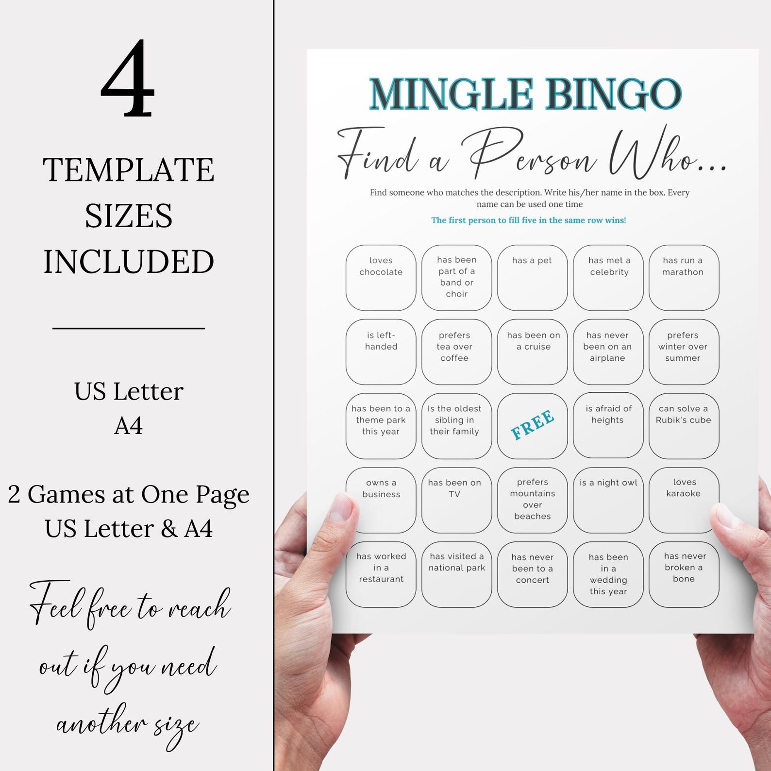 Mix and Mingle Bingo, Editable Get to Know You Questions, Find Someone ...