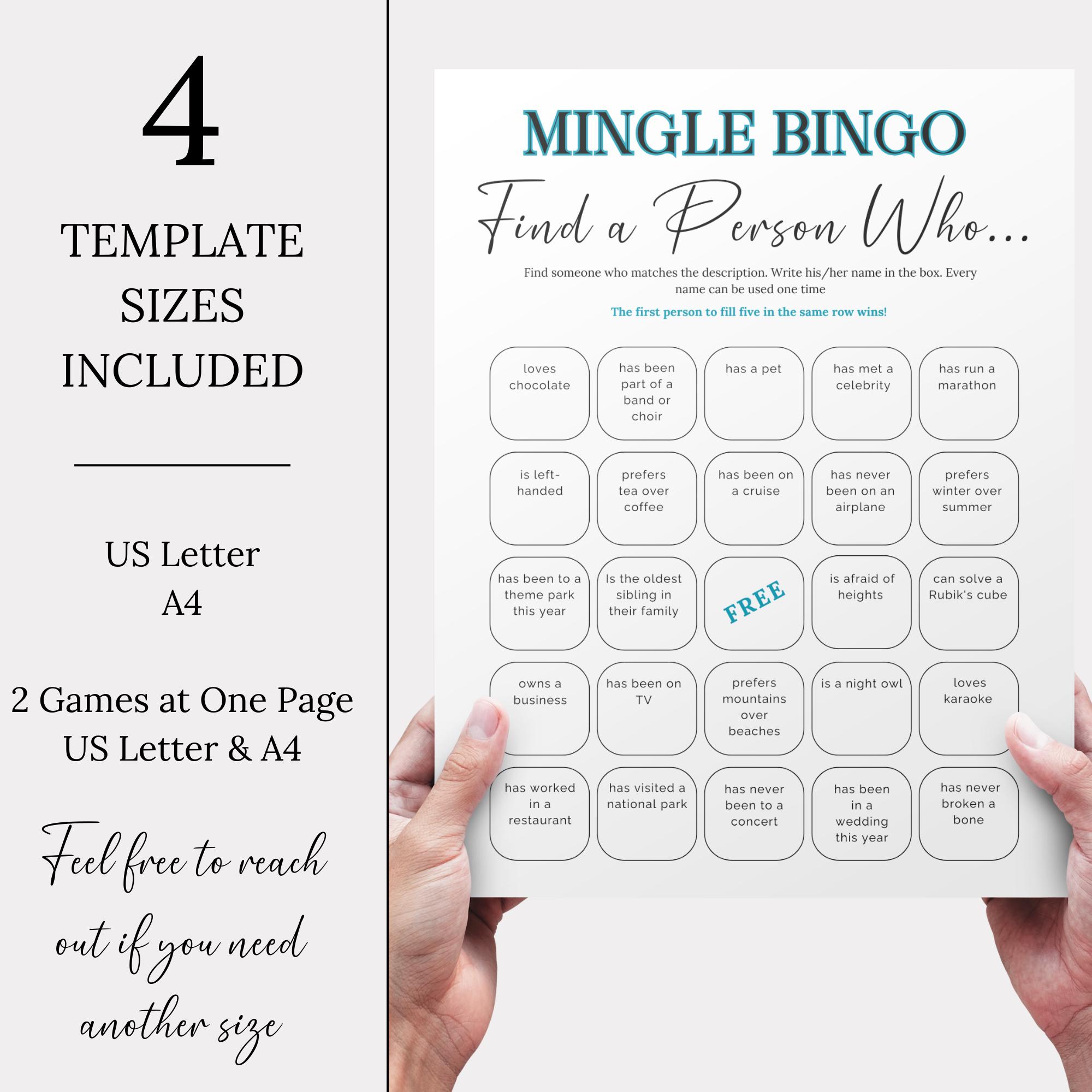 Mix and Mingle Bingo, Editable Get to Know You Questions, Find Someone ...