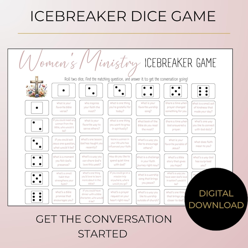 Womens Ministry Icebreaker Game, Fun Printable for Bible Study, Womens ...
