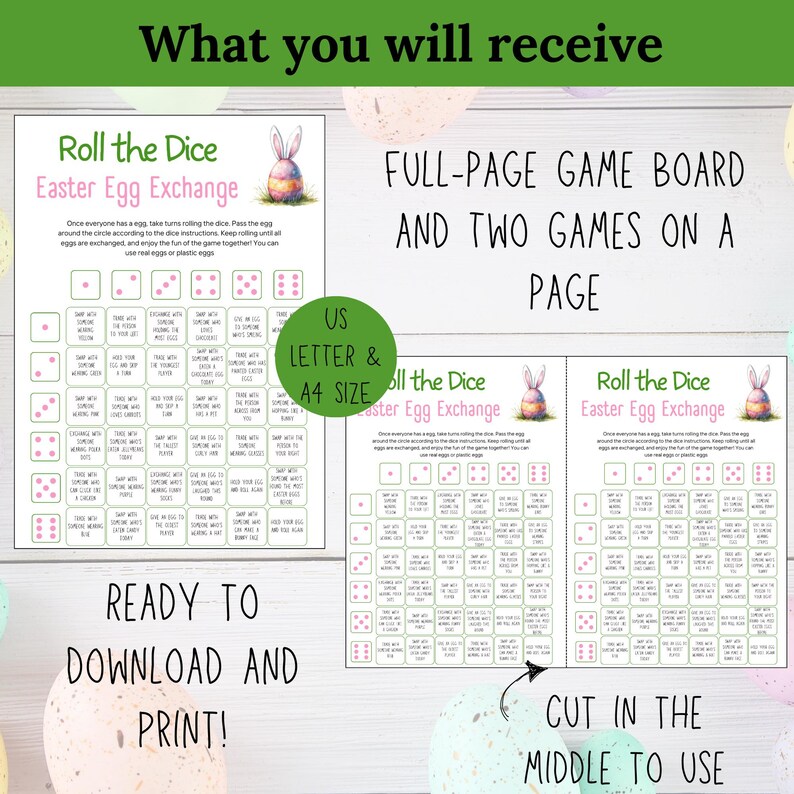 Easter Egg Exchange Dice Game, Printable Easter Game for Family Fun ...