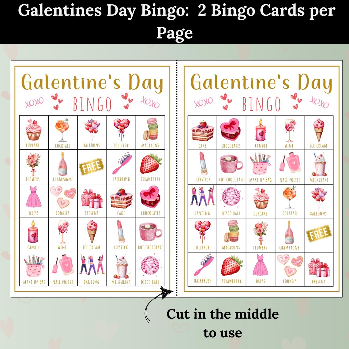 Galentines Day Bingo, Printable Galentines Game, 30 Unique Cards - Fun ...