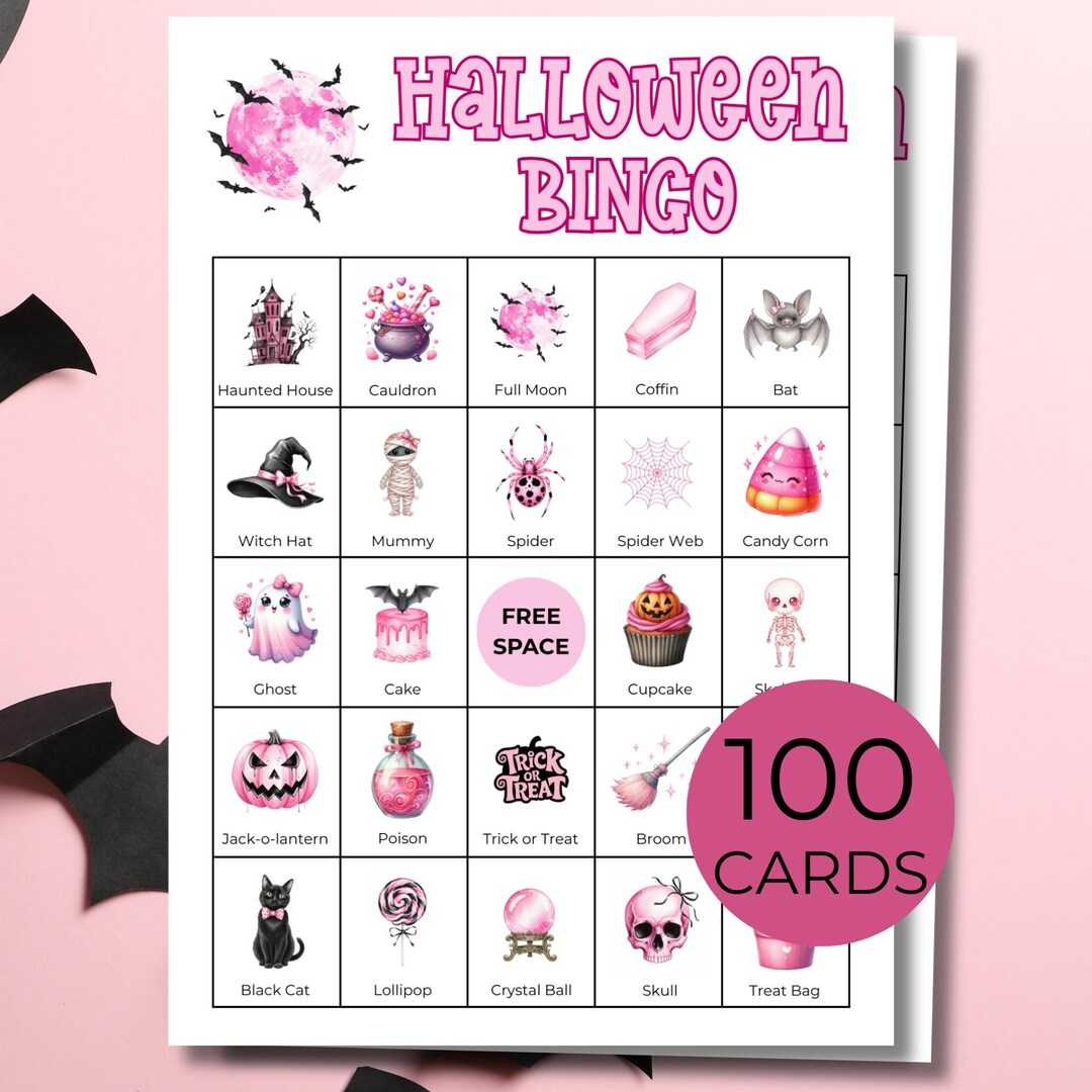 Pastel Halloween Bingo Game: 100 Printable Cards (digital Download) - Etsy