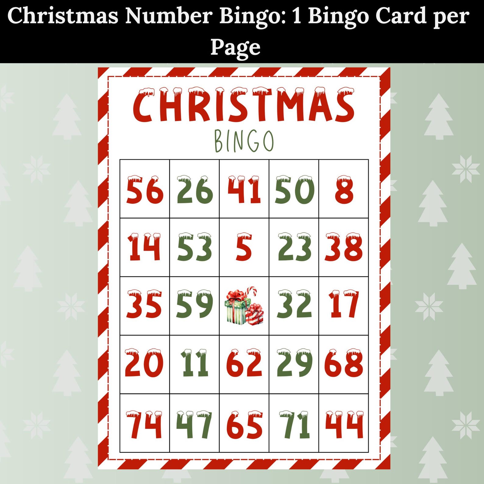 Christmas Number Bingo - 50 Christmas Bingo Cards, Fun Christmas Games ...