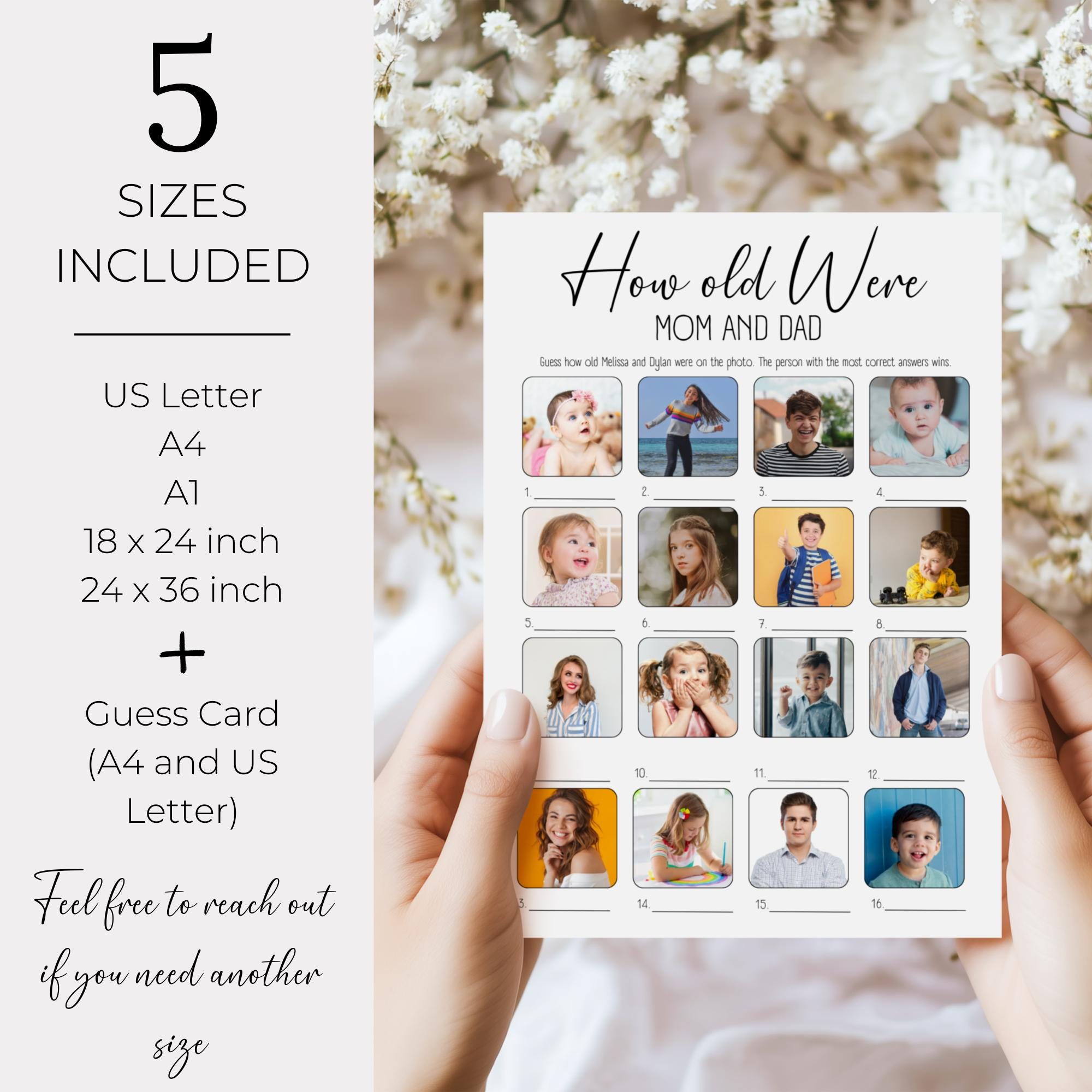 Baby Picture Guessing Game Printable, Editable How Old Were They ...