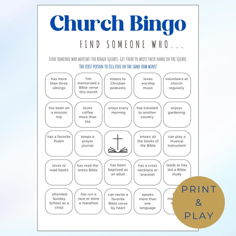 Black Church Bingo - Etsy UK