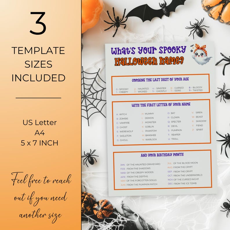 Whats Your Halloween Name Printable Game, Fun Name Generator for ...