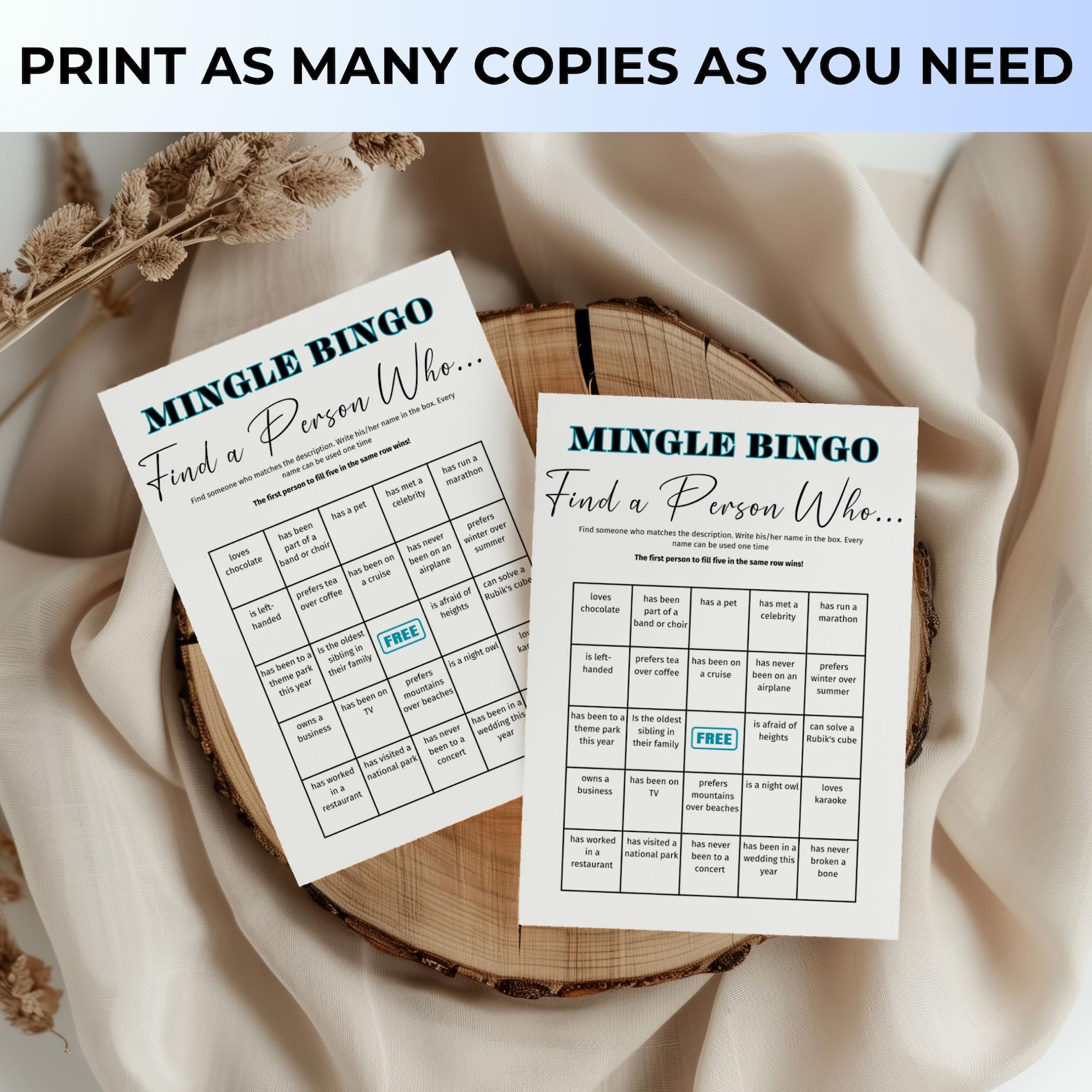 Mix and Mingle Bingo, Get to Know You Questions, Find Someone Who, Ice ...