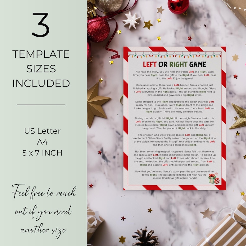 Left Right Poem - Fun Printable Christmas Gift Exchange Game for ...