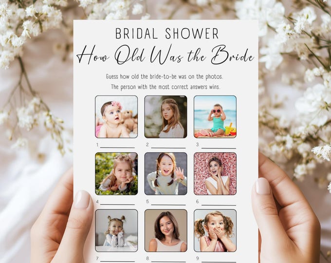 How Old Was the Bride and Groom Photo Game Printable Poster, Minimalist ...