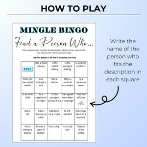Mix and Mingle Bingo, Get to Know You Questions, Find Someone Who, Ice ...
