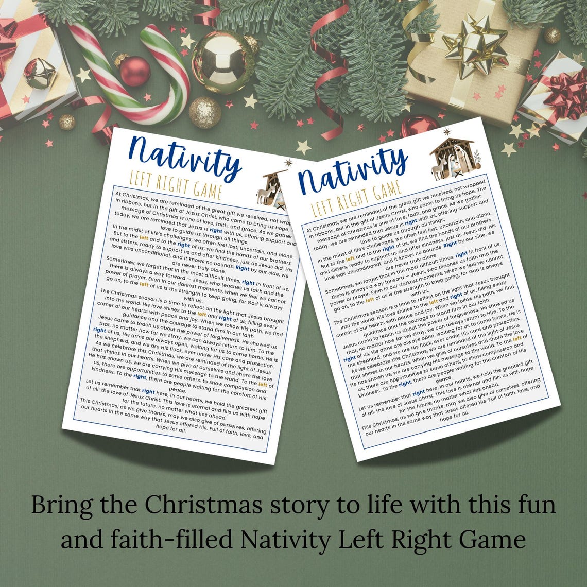 Nativity Left Right Game - Fun Bible Games, Church Games, Left Right ...