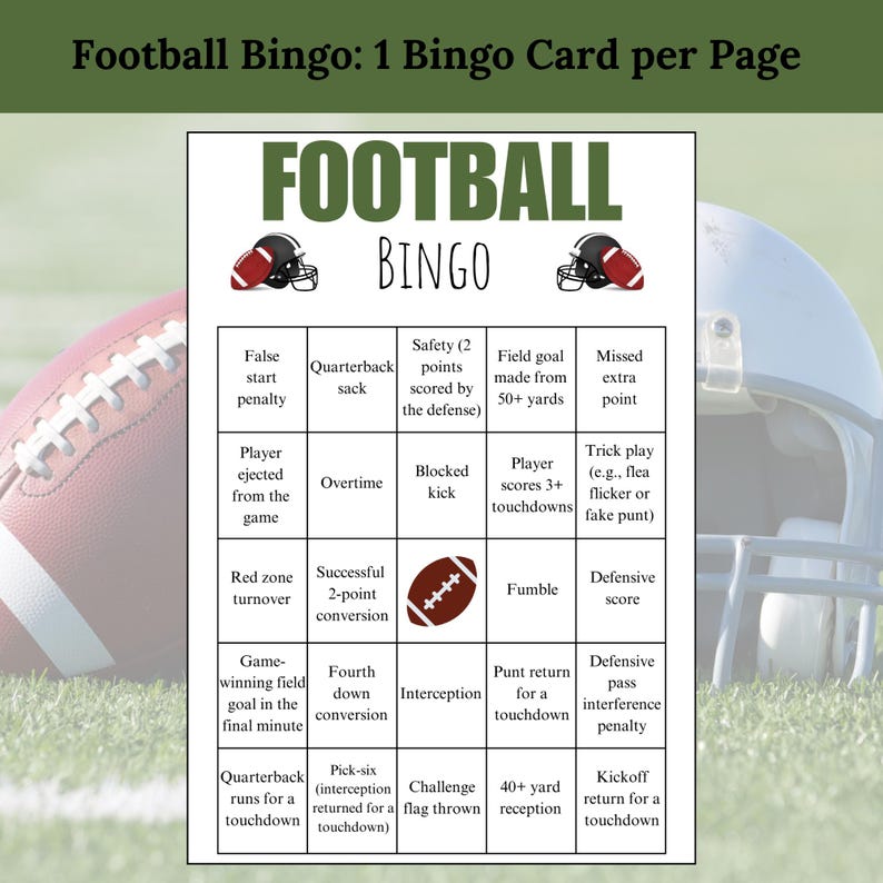 Football Watch Party Bingo Cards, Digital Download, Fun for College ...