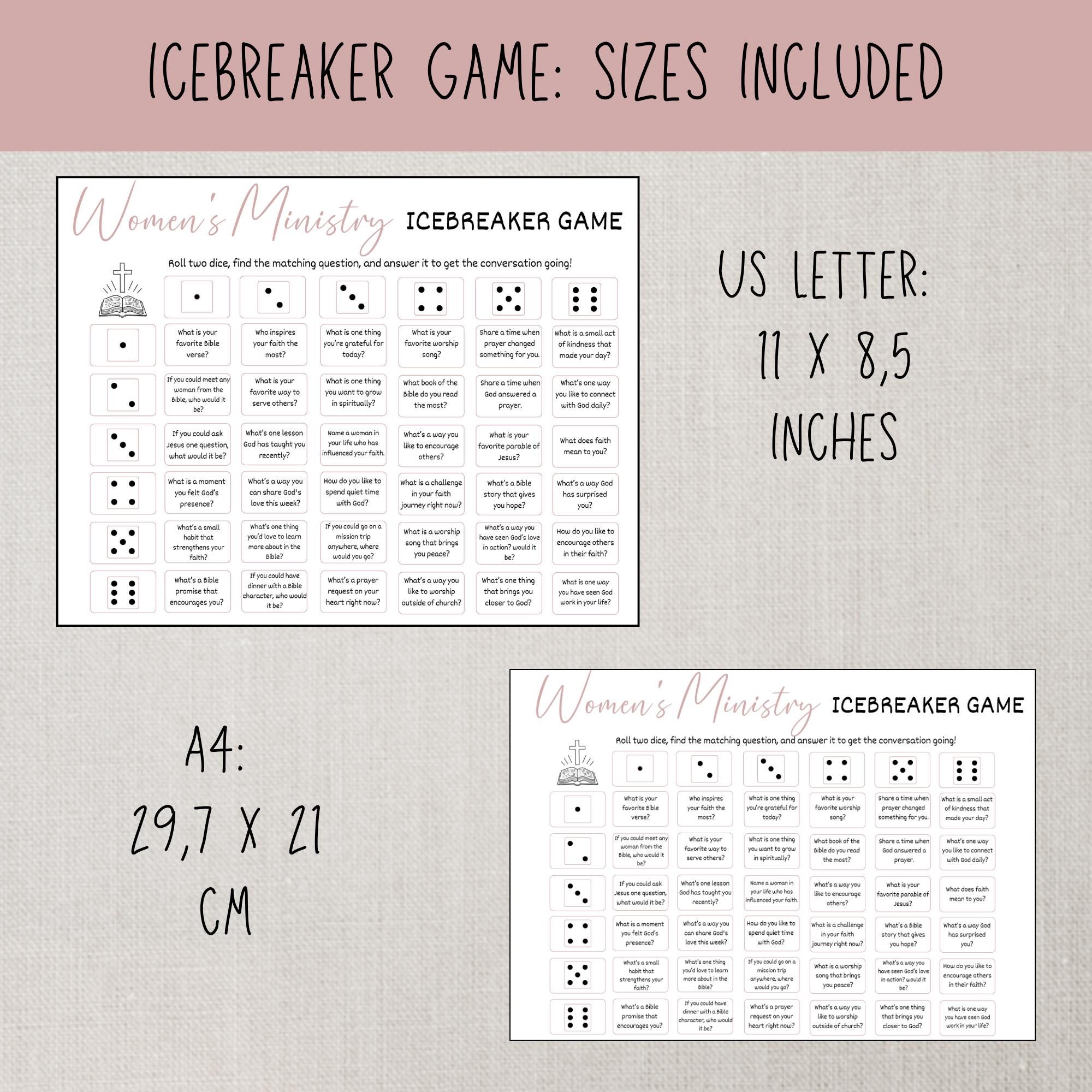 Womens Ministry Icebreaker Game, Fun Printable for Bible Study, Womens ...