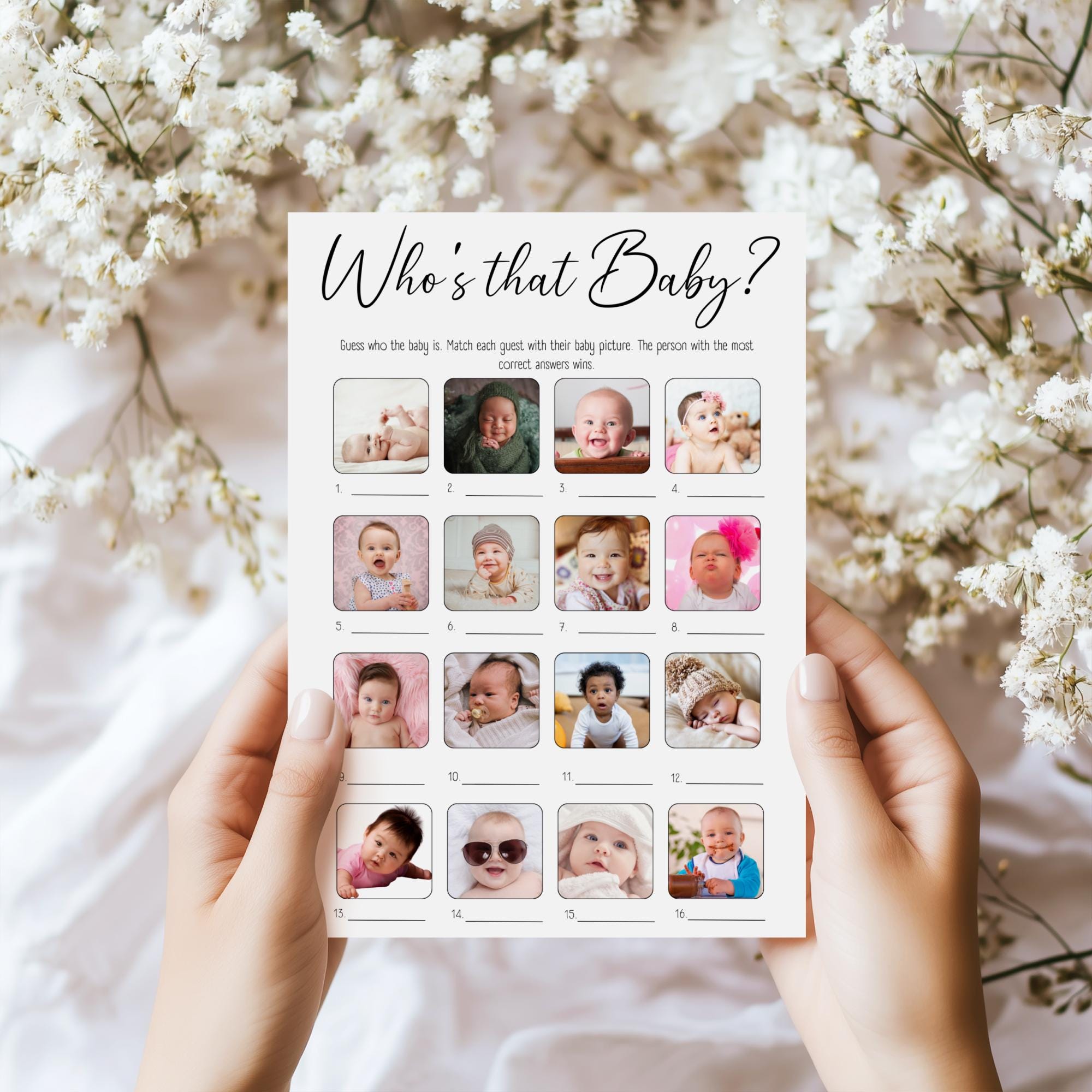 Who's That Baby Photo Game, Printable Guess Who Baby Shower Game ...