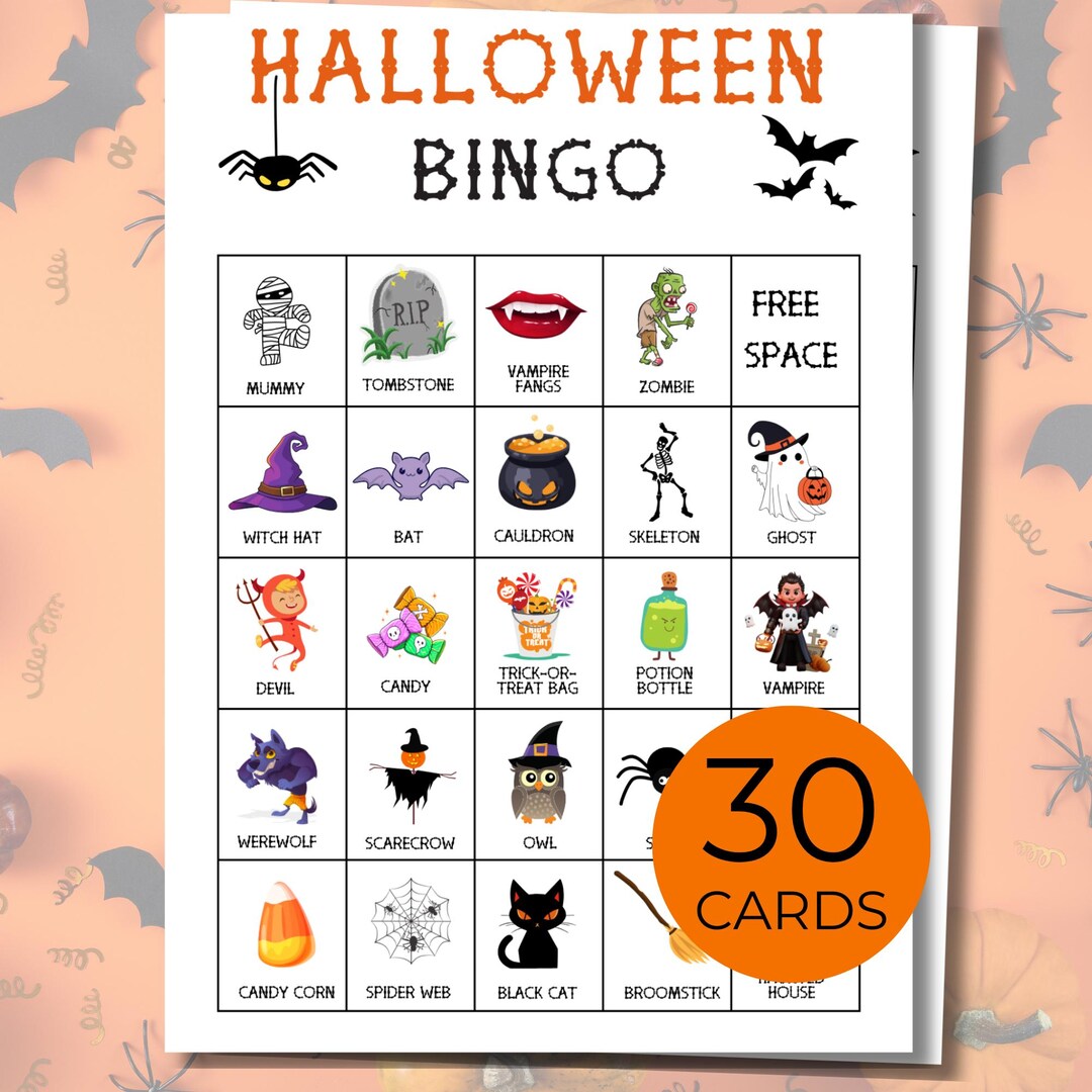 Halloween Kids Bingo, Halloween Party Games, Teen Games, Games for Kids ...