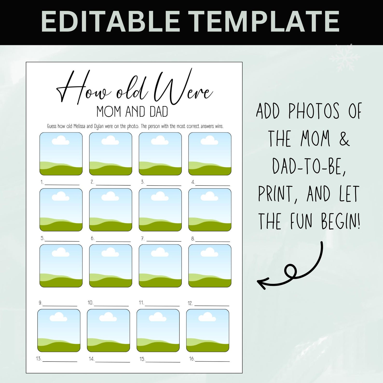 Baby Picture Guessing Game Template, Printable Guess Who Baby Shower ...