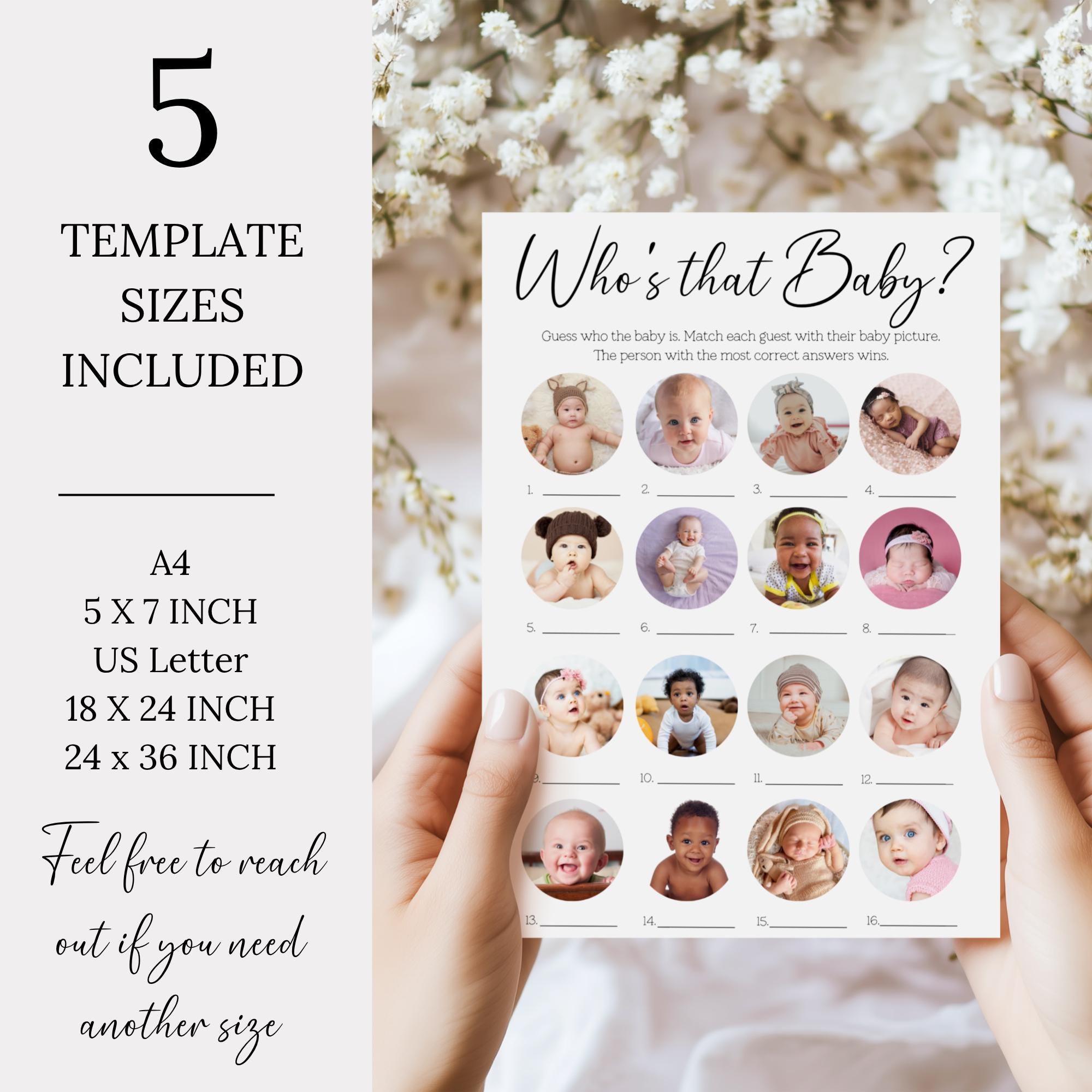 Guess the Baby Photo Game Template, Editable Baby Shower Game, Fun ...