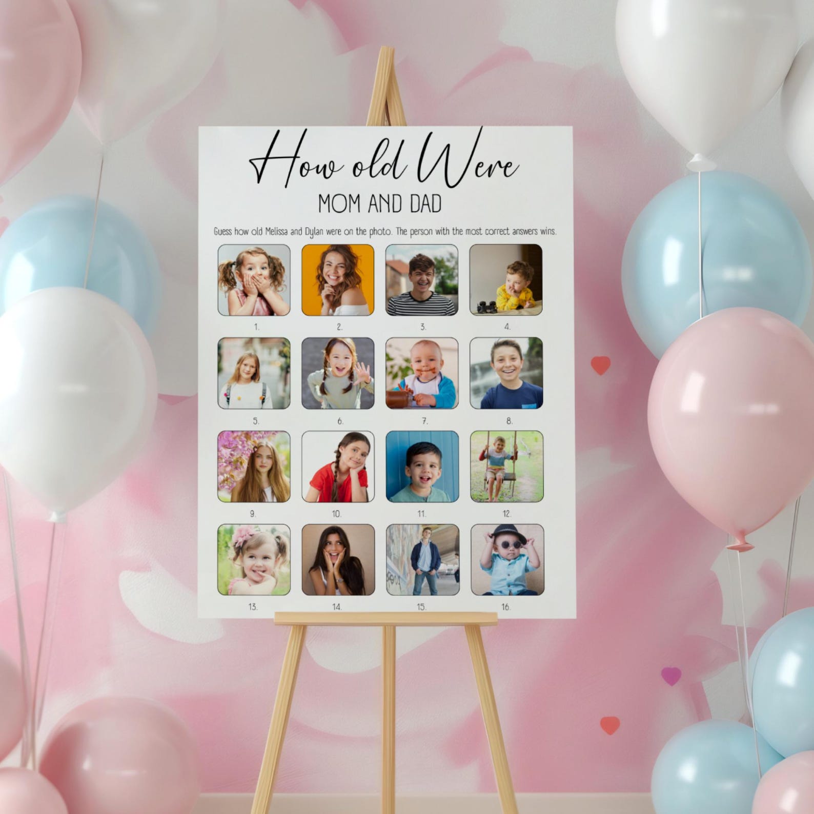 Baby Picture Guessing Game Printable, Editable How Old Were They ...
