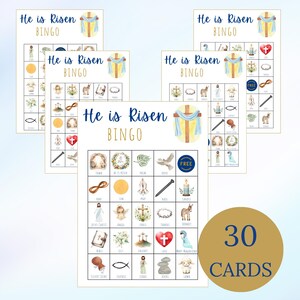 Resurrection Bingo, 30 Easter Bingo Cards, Religious Easter Story Bingo ...